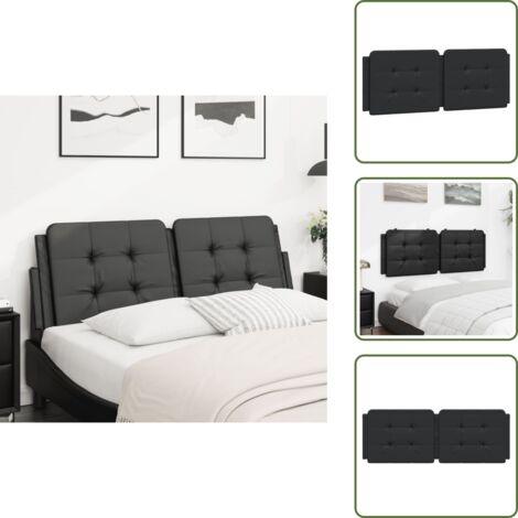 The Living Store Kopfteil-Kissen Schwarz 140 cm Kunstleder - Kopfteil ...