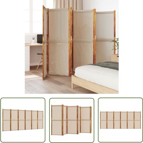 The Living Store 6-tlg. Paravent Taupe 420x180 cm - Raumteiler ...