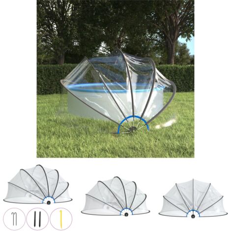 The Living Store Pool-Kuppel Rund 376x188 cm PVC - Poolabdeckungen ...