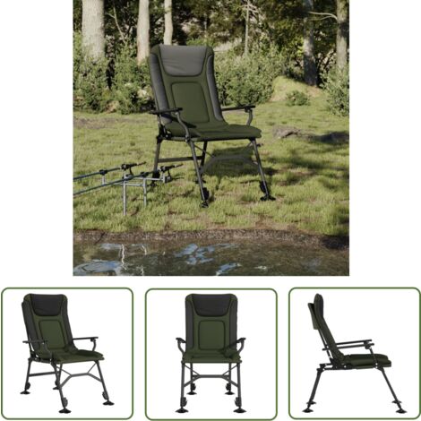 The Living Store Angelstuhl mit Armlehnen Klappbar Grün - Angelsegel ...