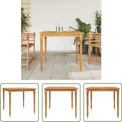 The Living Store Batavia-Tisch 85x85x75 cm Massivholz Teak ...