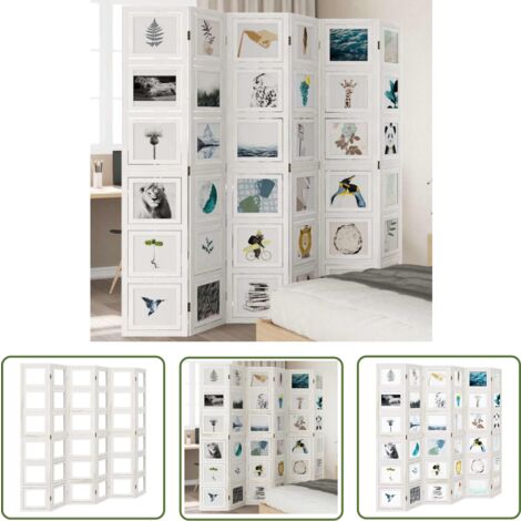 The Living Store 6-tlg. Raumteiler Weiß Massivholz Paulownia ...