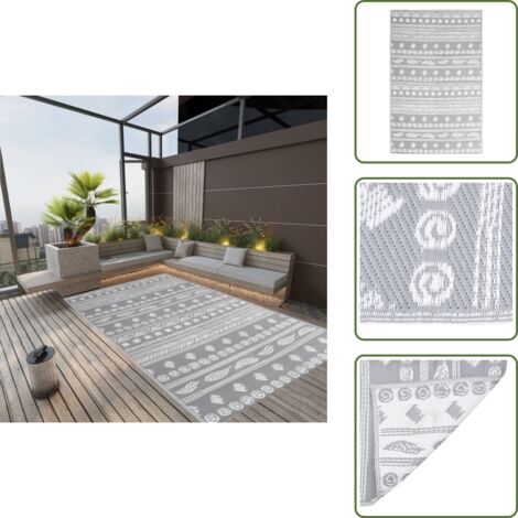 The Living Store Outdoor-Teppich ARAKIL Grau 140x200 cm PP ...