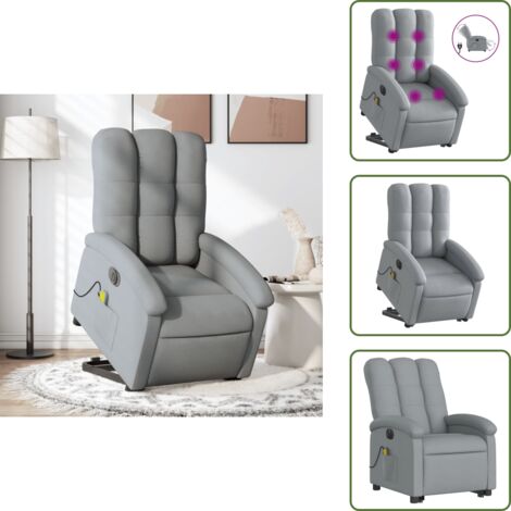 The Living Store Elektrischer Massagesessel mit Aufstehhilfe Hellgrau ...