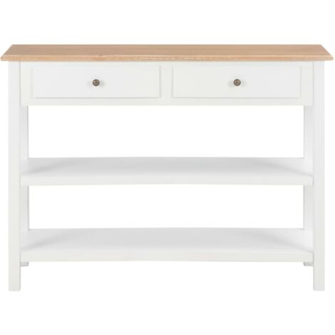 The Living Store Sideboard Weiß 110×35×80 cm MDF - Schreibtisch ...