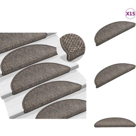 Treppenmatten Selbstklebend Sisal-Look 15 Stk 56x17x3 Hellbraun ...
