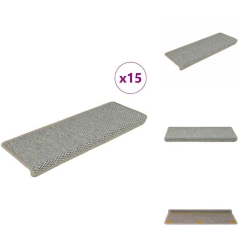 Treppenmatten Selbstklebend Sisal-Look 15 Stk 65x21x4 Grün ...