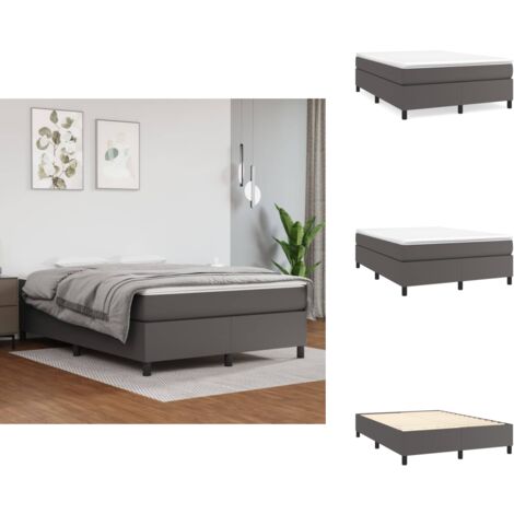 Bettgestell Grau 140x200 cm Kunstleder - Bettes Gestell - Schlafzimmer ...