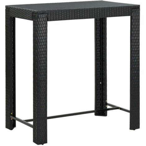 Garten-Bartisch Schwarz 100x60,5x110,5 cm Poly Rattan - Gartentisch ...