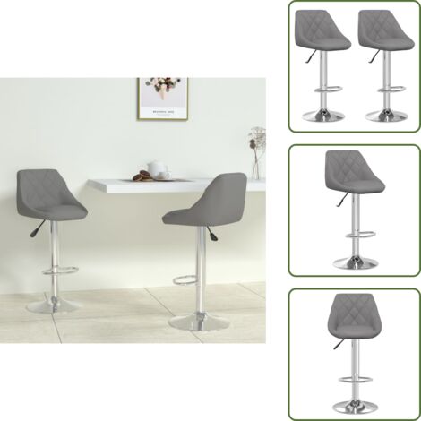 Barhocker 2 Stk. Grau Kunstleder - Barhocker - Küchenhocker - Drehbares ...