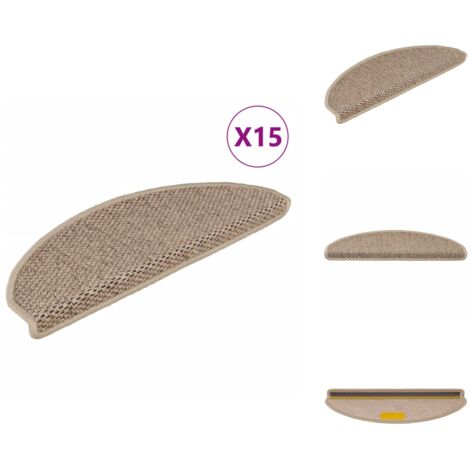 Treppenmatten Selbstklebend Sisal-Optik 15 Stk. 65x21x4 cm Sand ...