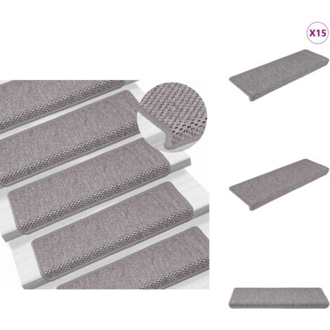 Treppenmatten Selbstklebend Sisal-Optik 15 Stk. 65x21x4 cm ...