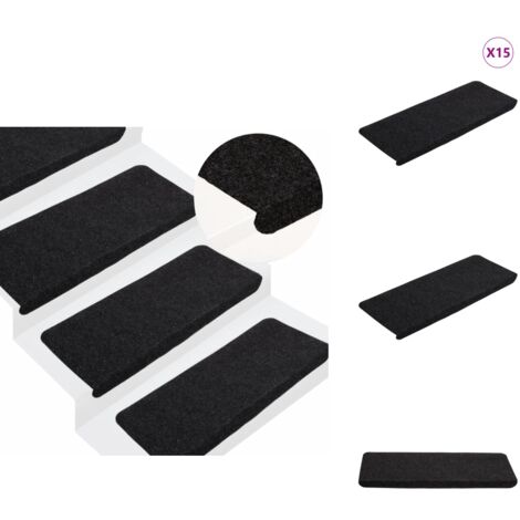 Stufenmatten Selbstklebend 15 Stk. 65x24,5x3,5 cm Schwarz ...
