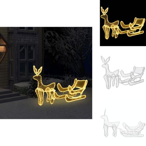 LED-Rentier mit Schlitten und Mesh 432 LEDs - Weihnachtsdeko - LED ...