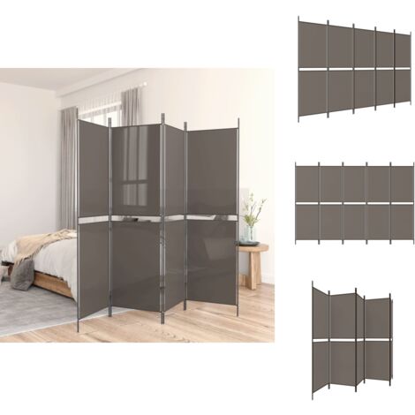 Raumteiler - Living 5-tlg. Paravent Anthrazit 250x180 cm Stoff