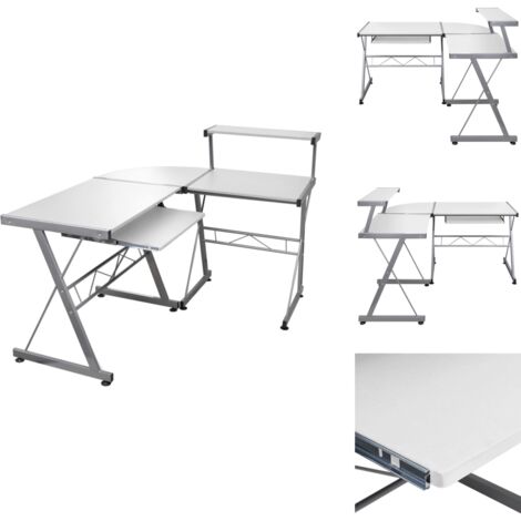 Eck-Computertisch Weiß 132x112x99 cm Holzwerkstoff - Eckschreibtisch ...