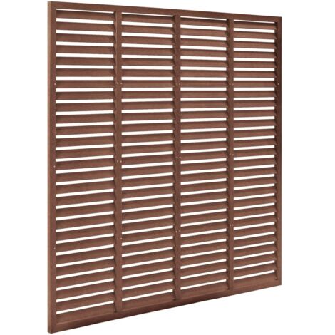 Lamellenzaun WPC 180x180 cm Braun - Holz-Look Zaun - WPC Zaun ...