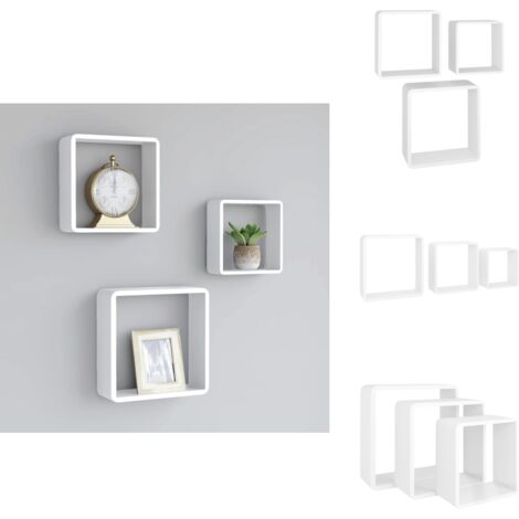 Würfelregale 3 Stk. Weiß MDF - Wandeinrichtung - Wohnwandgestaltung ...