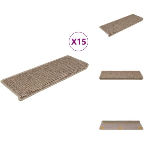 Treppenmatten Selbstklebend Sisal-Optik 15 Stk. 65x21x4 cm Sand ...