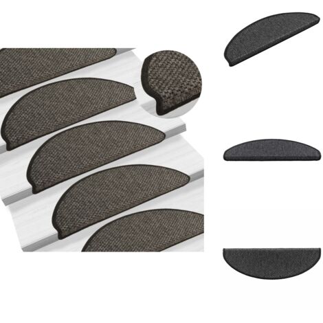 Treppenmatten Selbstklebend Sisal 15 Stk. 65x21x4 cm Anthrazit ...