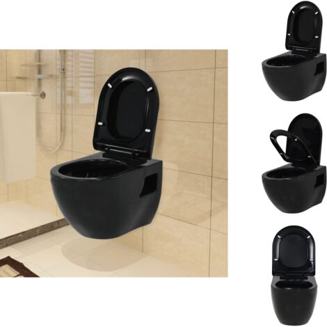 Toiletten - Living Wand-WC Keramik Schwarz