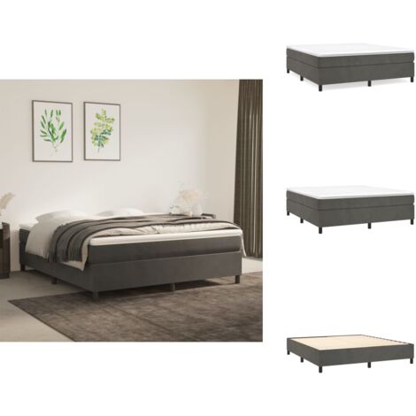 Boxspringbett mit Matratze Dunkelgrau 160x200 cm Samt - Samtbett ...