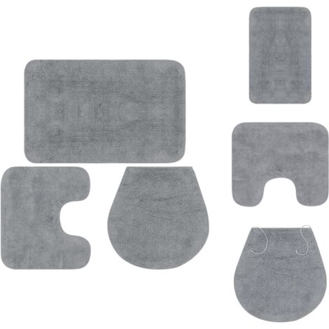 Badematten & Badteppiche - Living Badematten-Set 3-tlg. Stoff Grau