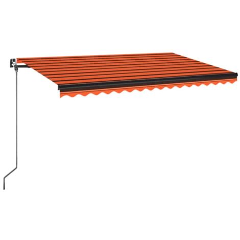 Markise Manuell Einziehbar 450x350 cm Orange und Braun - Versenkbare ...