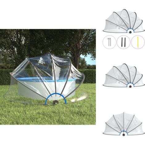 Poolabdeckungen & -unterlagen - Living Pool-Kuppel Rund 467x234 cm PVC