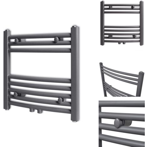 Radiatoren - Handtuchheizkörper Warmwasser Gebogen Grau 480x480 mm