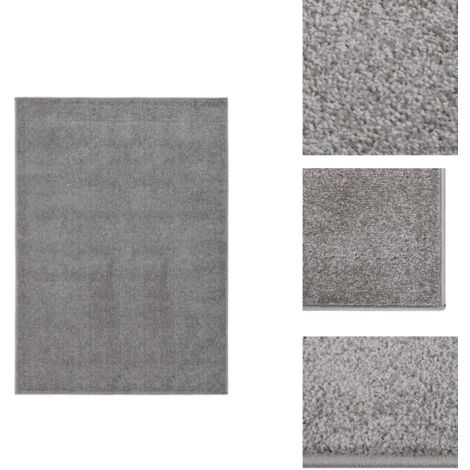 Teppich Kurzflor 120x170 cm Grau - Wohnzimmerteppich - Grauer Teppich ...