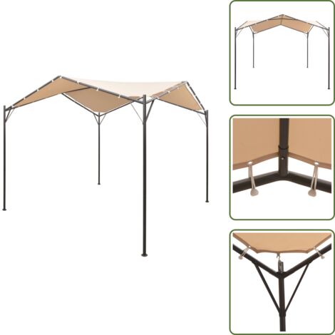 Pavillon Partyzelt Überdachung 4x4 m Stahl Beige - Partyzelt - Pavillon ...