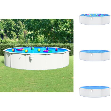 Pools - Living Pool mit Stahlwand Rund 550x120 cm Weiß