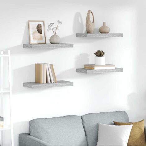Schweberegale 4 Stk. Betongrau 50x23x3,8 cm MDF - Schweberegale ...
