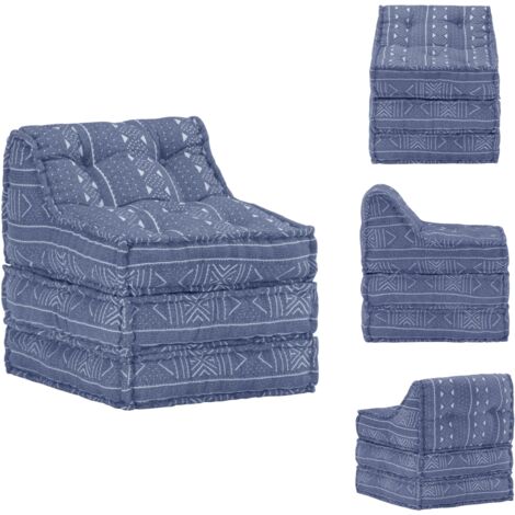 Modularer Pouf Indigo Stoff - Sitzsack - Modulares Sofa - Lounge Möbel ...