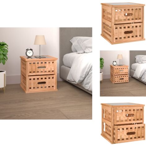 Nachttisch 34x34x34 cm Massivholz Nussbaum - Nachttisch - Holzmöbel ...
