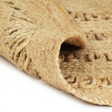 Teppich Handgefertigt Geflochten Jute 150 cm - Naturfaser Teppich ...