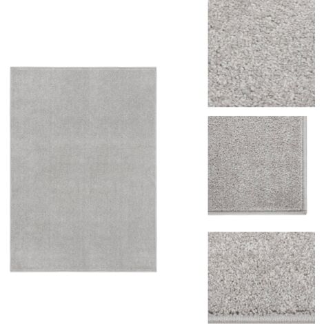 Teppich Kurzflor 140x200 cm Hellgrau - Teppich - Wohnzimmerteppich ...