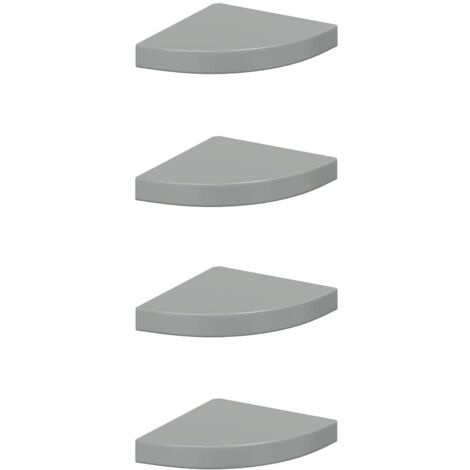 Eck-Schweberegale 4 Stk. Hochglanz-Grau 25x25x3,8 cm MDF - Eckregal ...