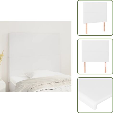Kopfteile 2 Stk. Weiß 100x5x78/88 cm Kunstleder - Bettkopfteile ...