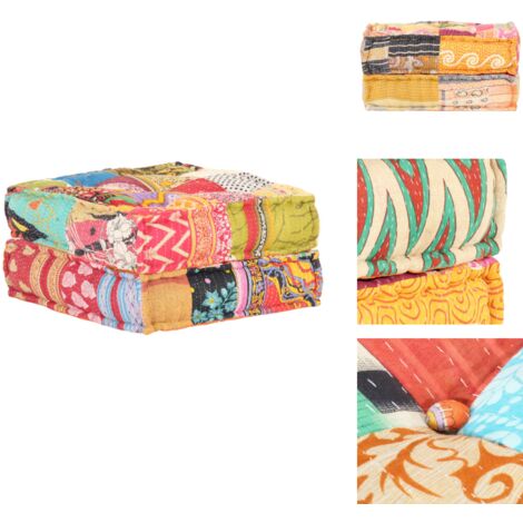 Pouf 60x70x36 cm Patchwork Stoff - Sitzsack - Pouf - Wohnaccessoire ...