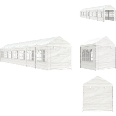 Pavillon mit Dach Weiß 15,61x2,28x2,69 m Polyethylen - Pavillon ...