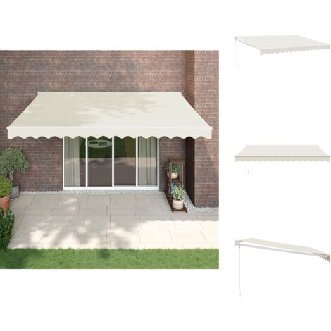 Markisen - Living Markise Einziehbar Creme 4x3 m Stoff und Aluminium