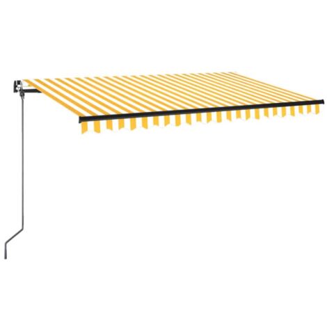 Markise Manuell Einziehbar 450x350 cm Gelb und Weiß - Versenkbare ...