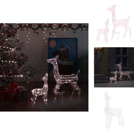 Weihnachtsbeleuchtung - Living LED-Rentier-Familie Weihnachtsdeko Acryl ...