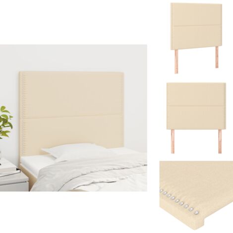 Kopfteile 2 Stk. Creme 80x5x78/88 cm Stoff - Bettkopfteile ...