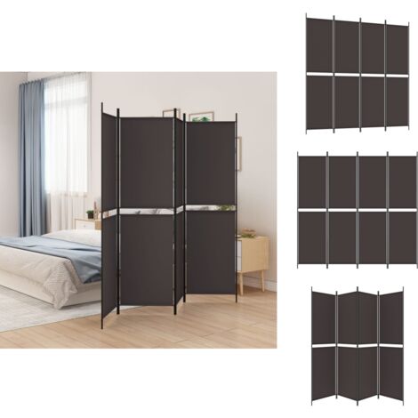 Raumteiler - Living 4-tlg. Paravent Braun 200x200 cm Stoff