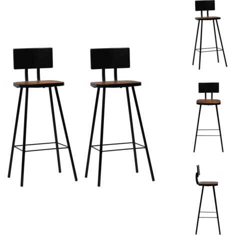 Barhocker 2 Stk. Massives Altholz - Holz Barhocker - Vintage Barhocker ...