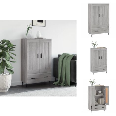 Sideboards - Living Highboard Grau Sonoma 69,5x31x115 cm Holzwerkstoff