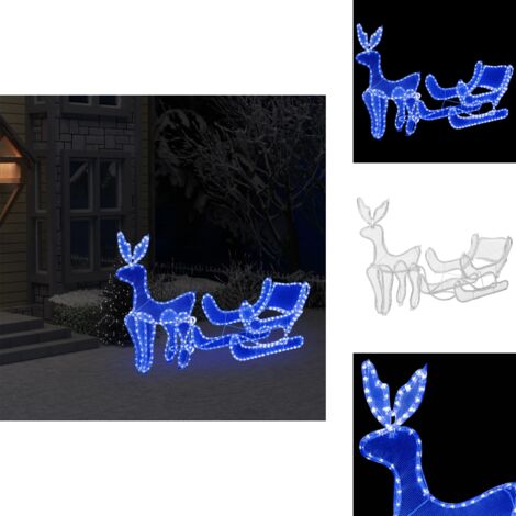 LED-Rentier mit Schlitten und Mesh 432 LEDs - Weihnachtsdeko - LED ...